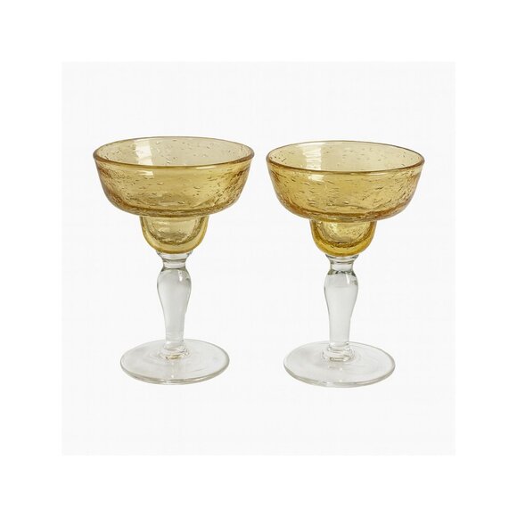 Dining | Vintage Amber Bubble Glass Coupes Mid Century Champagne ...